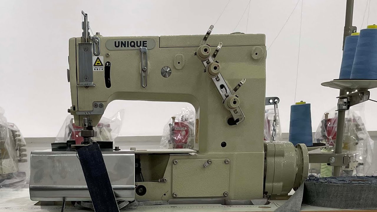 Belt-loop sewing machine with knife - YouTube