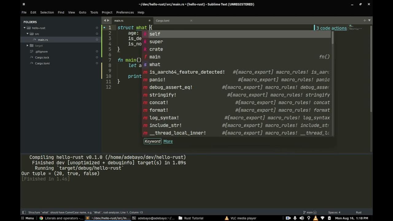 4 Tuples Rust Programming Language Tutorial Youtube
