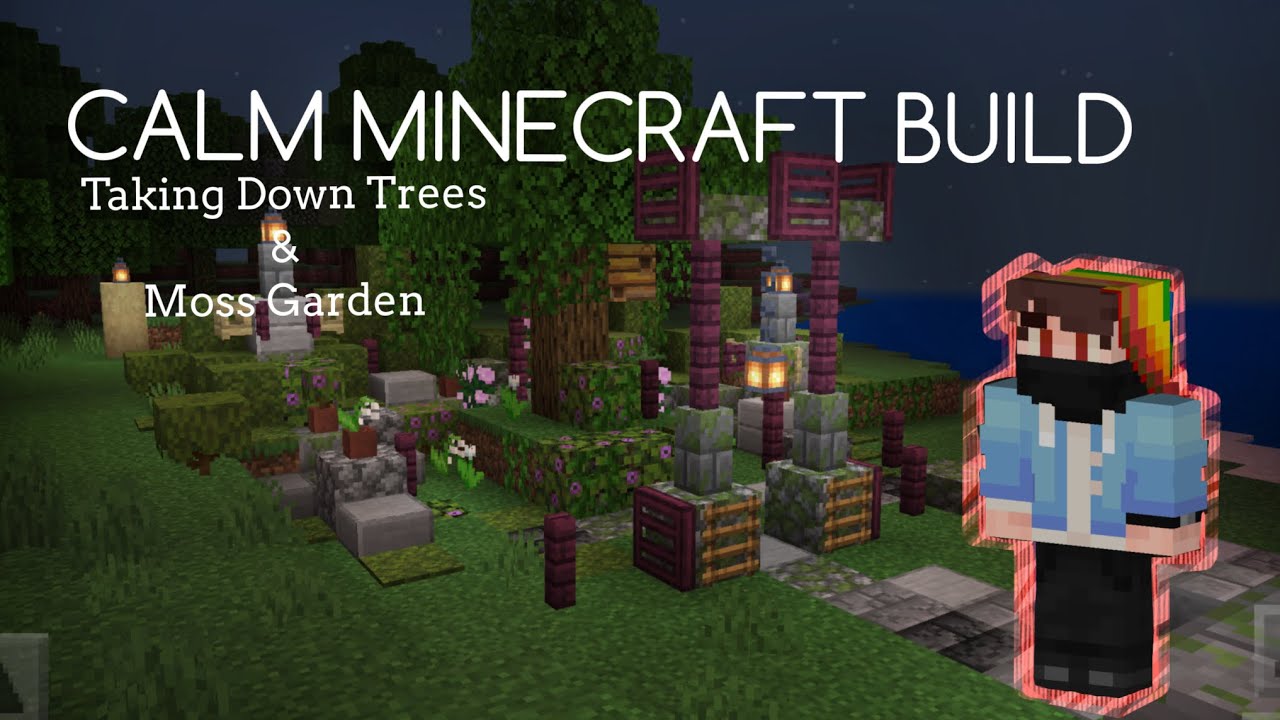Minecraft Moss Garden Build & Removing Trees (No Commentary) 🌳 - YouTube