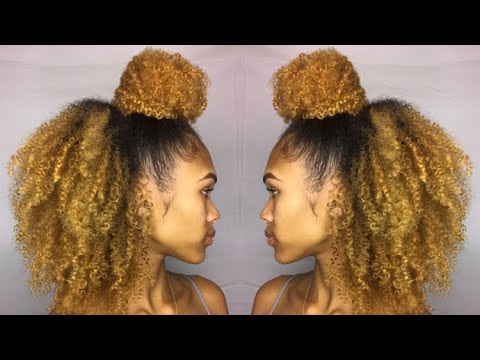Easy Half Up Bun Style on Natural Hair | Invisibobble Hair Ring - YouTube