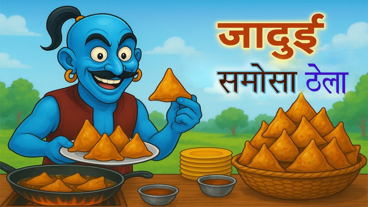 जादुई समोसा ठेला | JADUE SAMOSA THELA | HINDI CARTOON | JINN STORIES ...