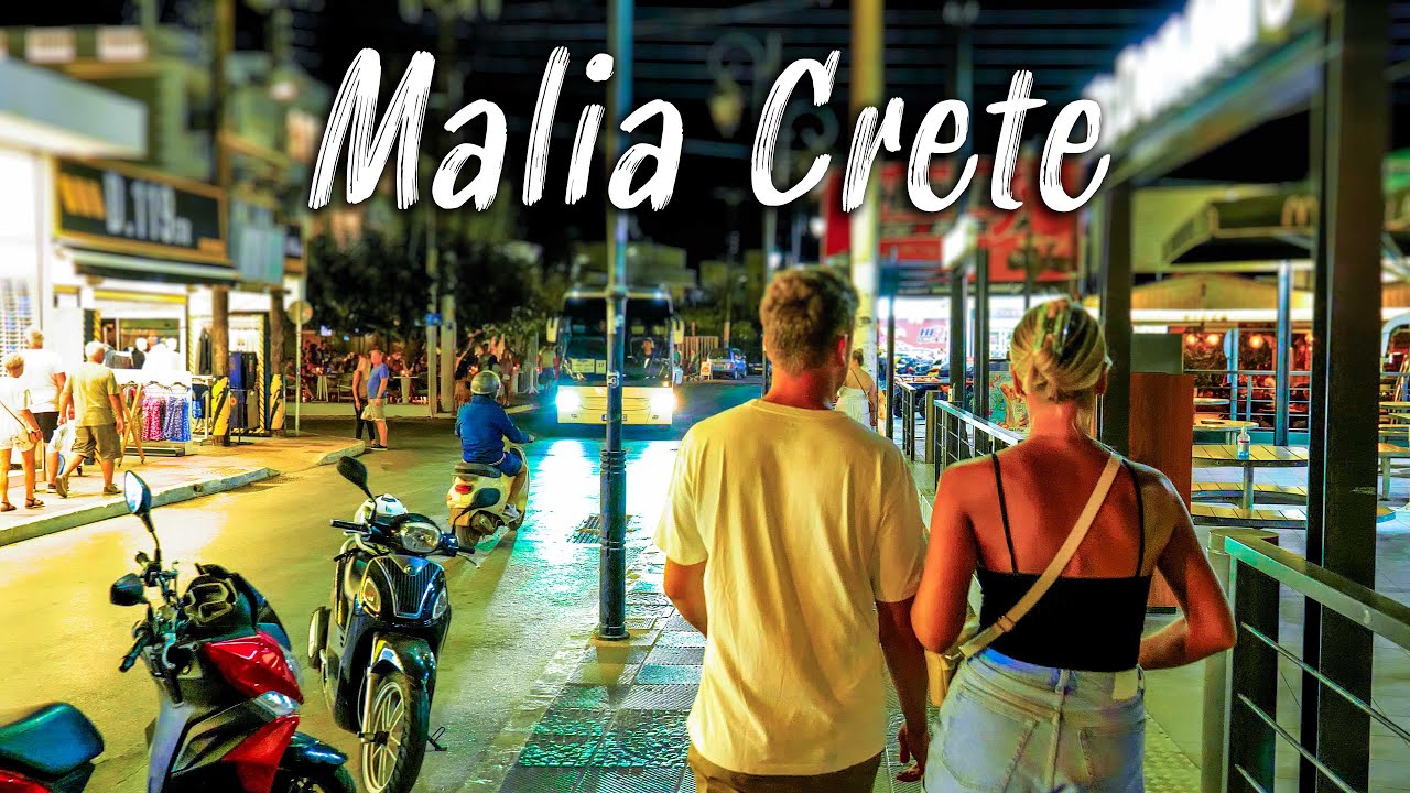 Malia Crete, walking tour 4k, Greece 2022 - YouTube