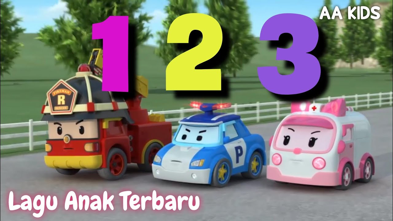 1 2 3 - Lagu Robocar Poli terbaru anak belajar berhitung sambil ...