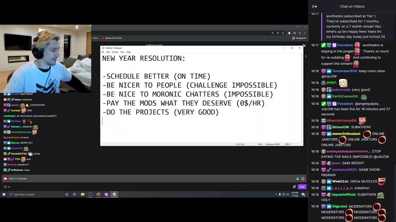 XCQ New Year's Resolutions with Chat - YouTube