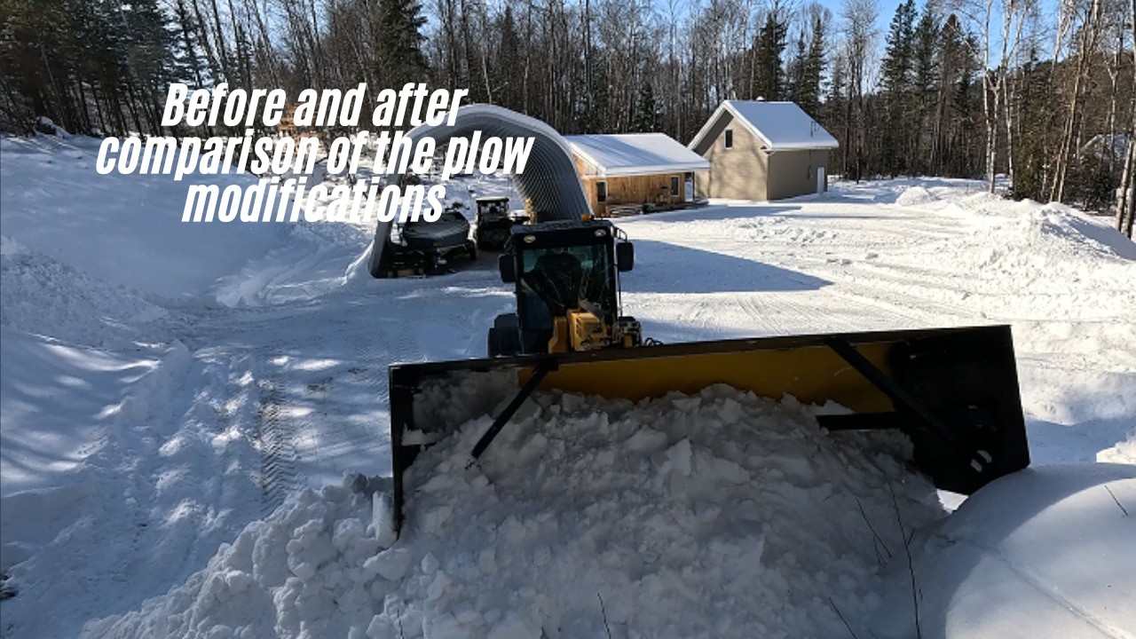 Loader snow plowing 55cm storm with modified Fisher plow. - YouTube