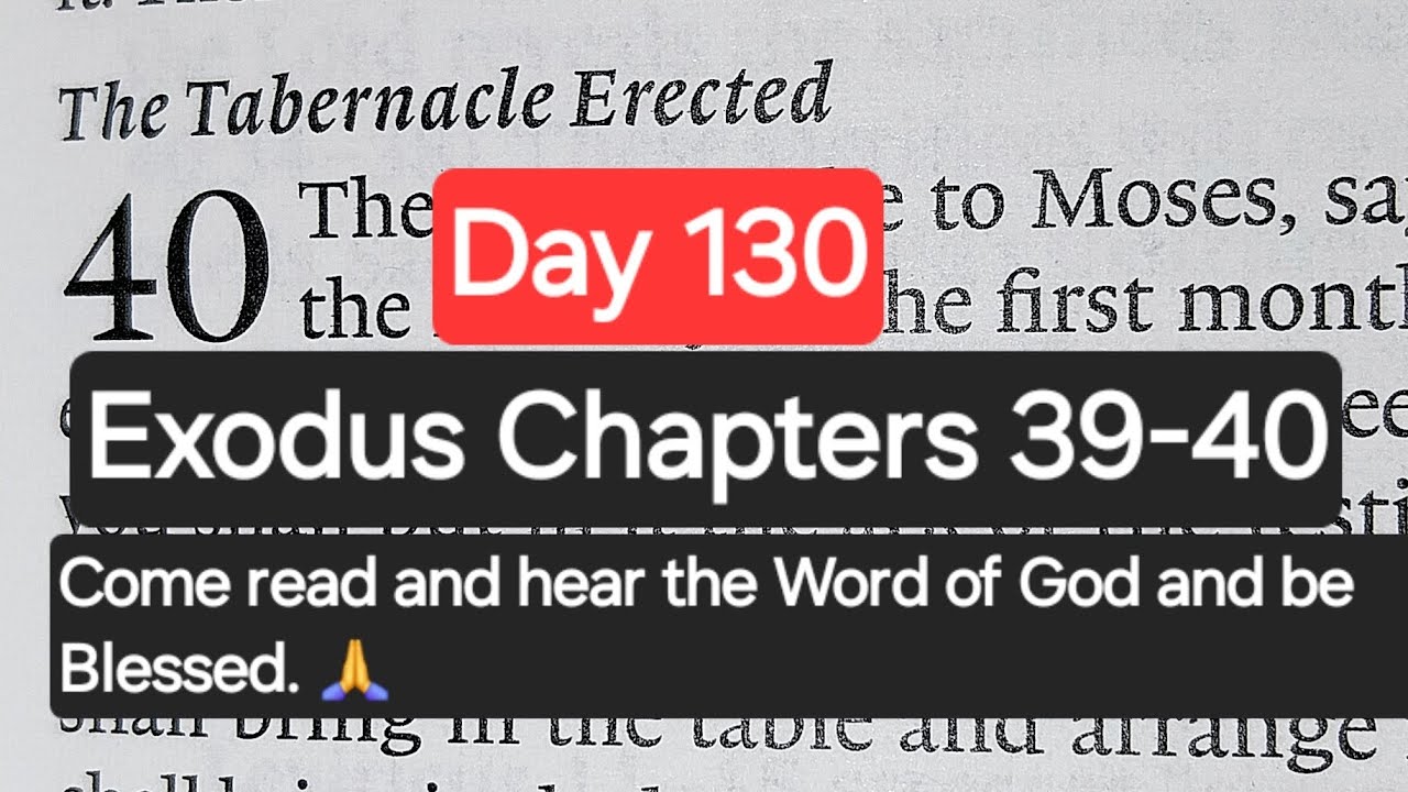 #Daily Bible reading plan made easier|Day 130|Exodus 39-40|ESV|New Year ...