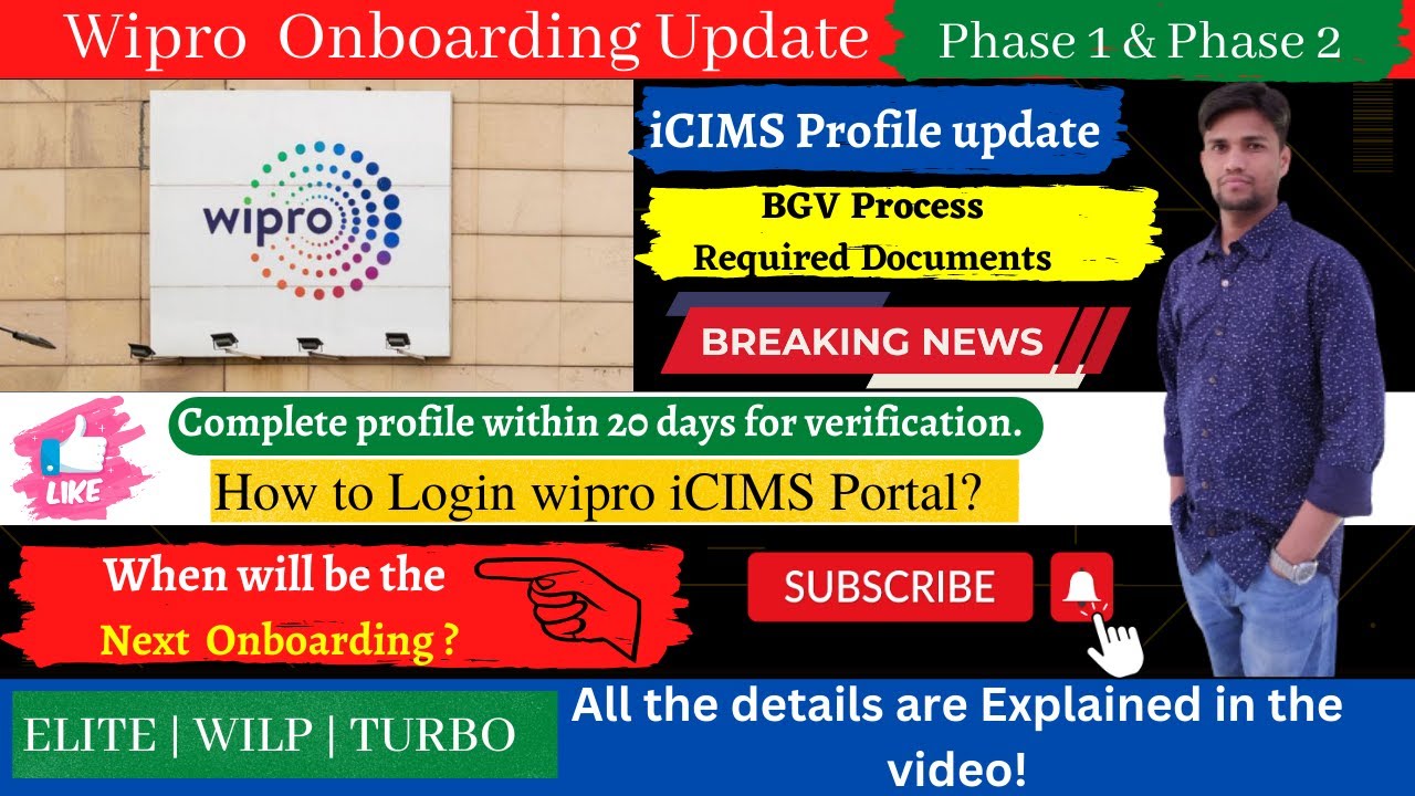 Wipro icims profile update for BGV | Turbo, Elite & Wilp | Wipro ...
