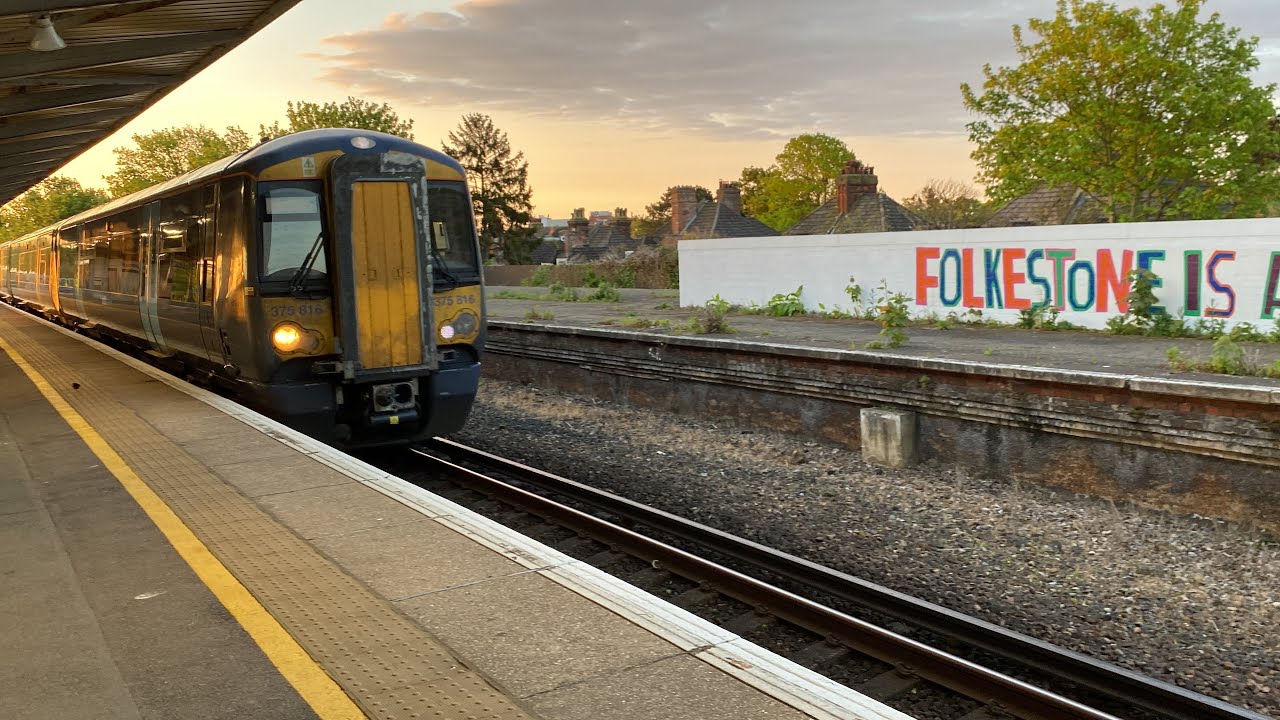 375816+375628+375829 passes Platform 1 at Folkestone Central, 16.05. ...