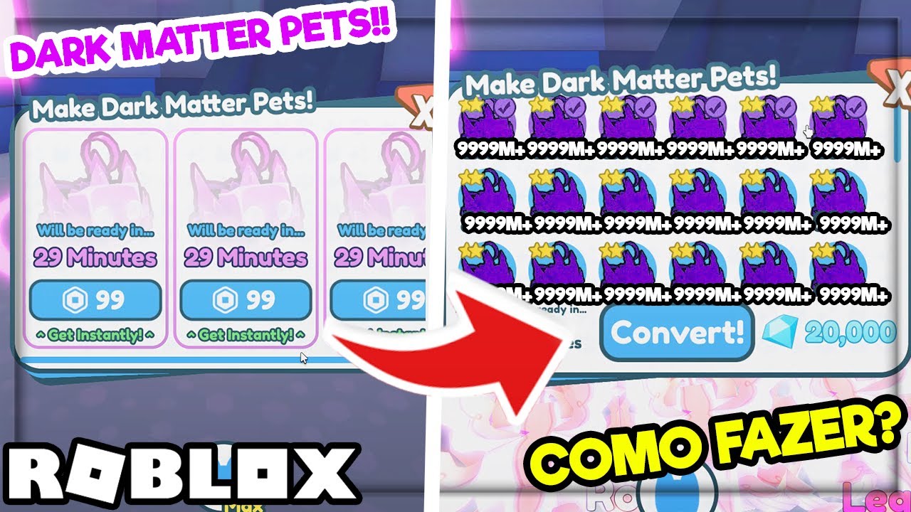 Como Fazer Os Melhores Pets Fortes Com a Maquina de Dark Matter no Pet ...
