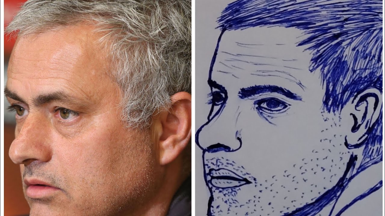 |How to draw Jose Mourinho | #youtubevideos #josémourinho #portugal # ...