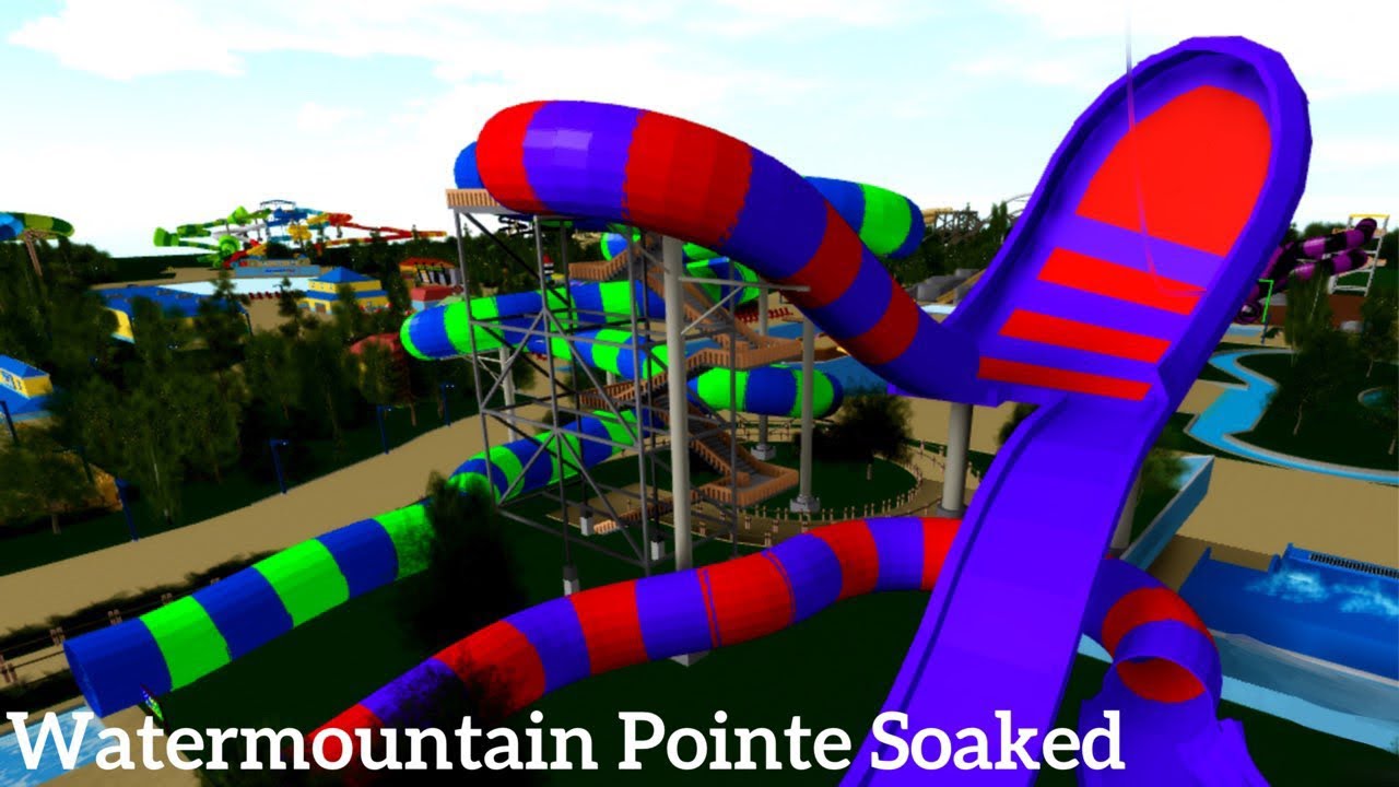 All waterslides at Watermountain Pointe Soaked Waterpark | ROBLOX - YouTube