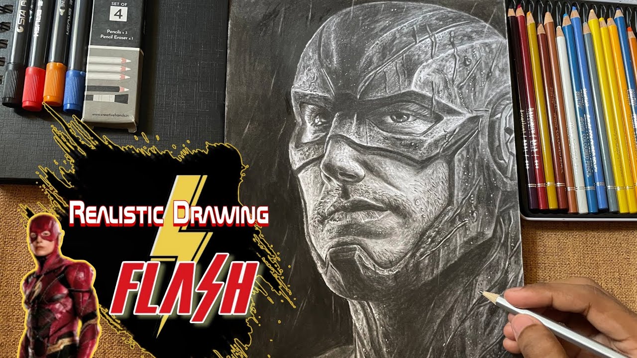 Drawing The Flash (realistic)⚡️| timelapse | Artistic Ankan - YouTube