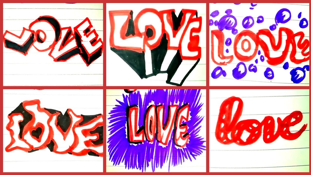 1 word, 32 different writing styles | Love Calligraphy | Most ...