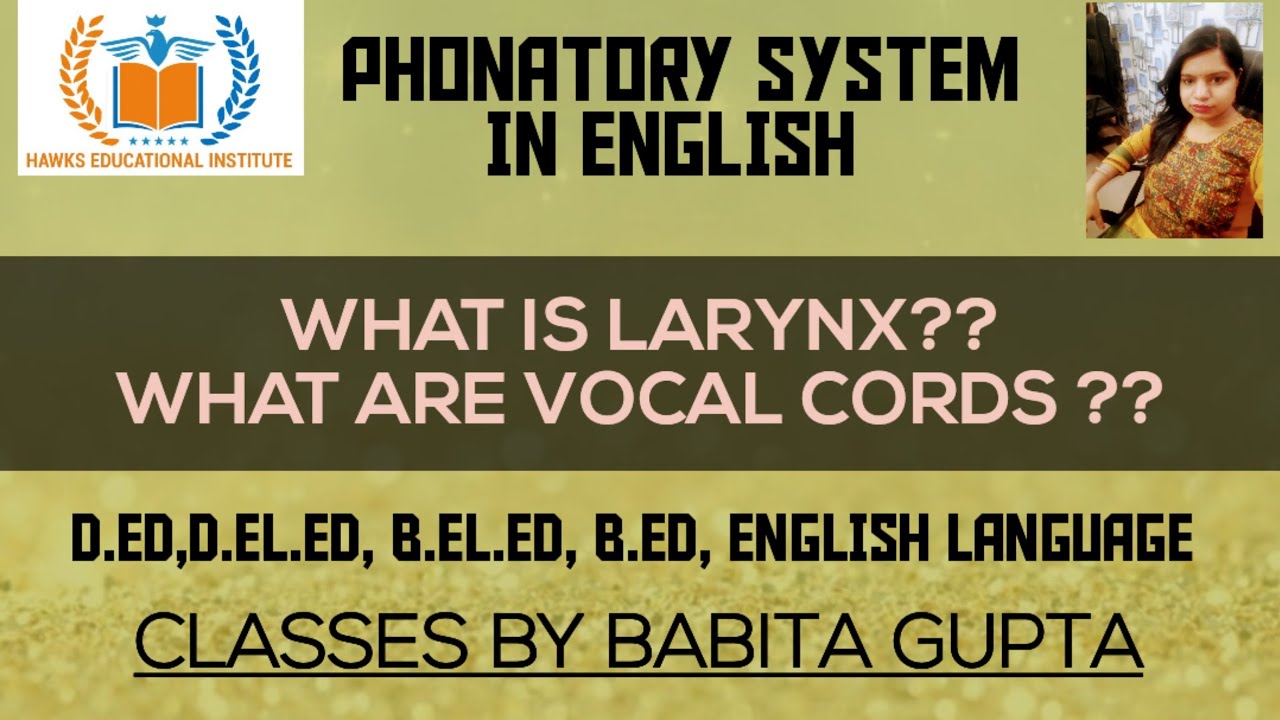 PHONATORY SYSTEM?? LARYNX // VOCAL CORDS FOR D.ED,D.EL.ED, B.EL.ED, B ...