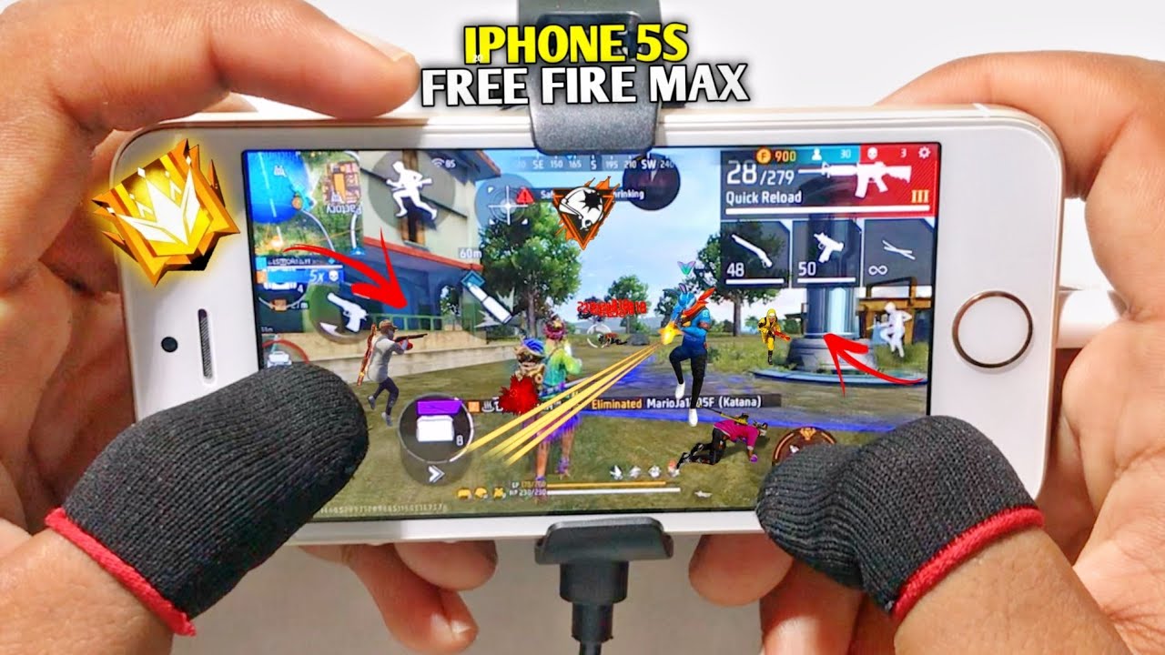 Iphone 5s Free Fire Gameplay ⚙️Settings Free Fire max HUD+DPI+ MACRO 1 ...