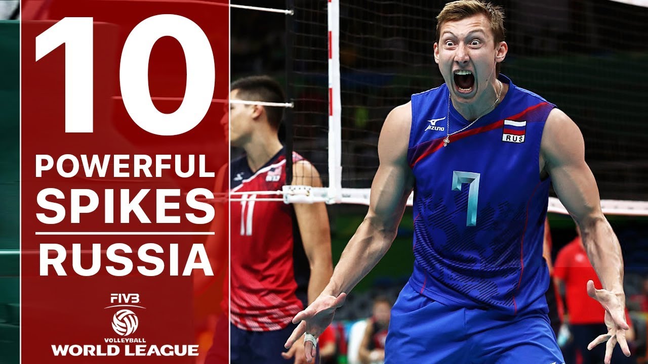TOP 10 The Most Powerful Volleyball Spikes | Russia | FIVB Volleyball ...