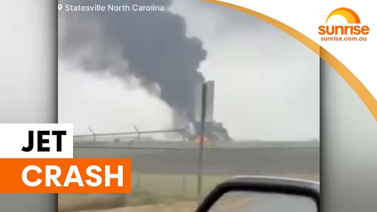 Private jet crashes in North Carolina emergency landing | Sunrise - YouTube