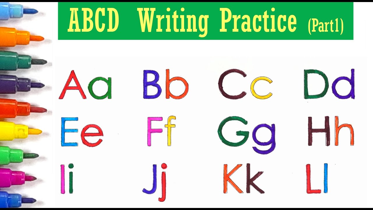 Alphabet Capital and small letter writing for kids | abcd writing video ...