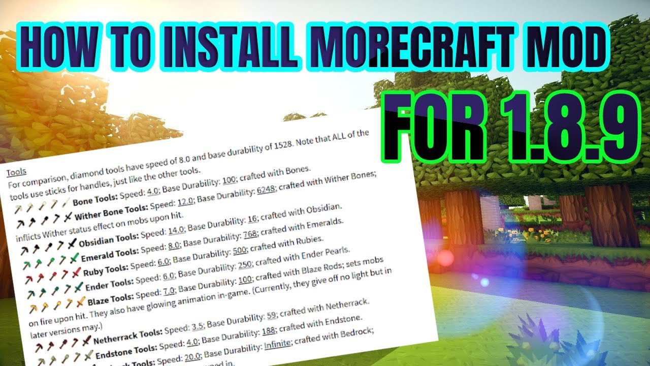 How to install MoreCraft Mod for Minecraft 1.8.9 in 2021 Easy Tutorial ...