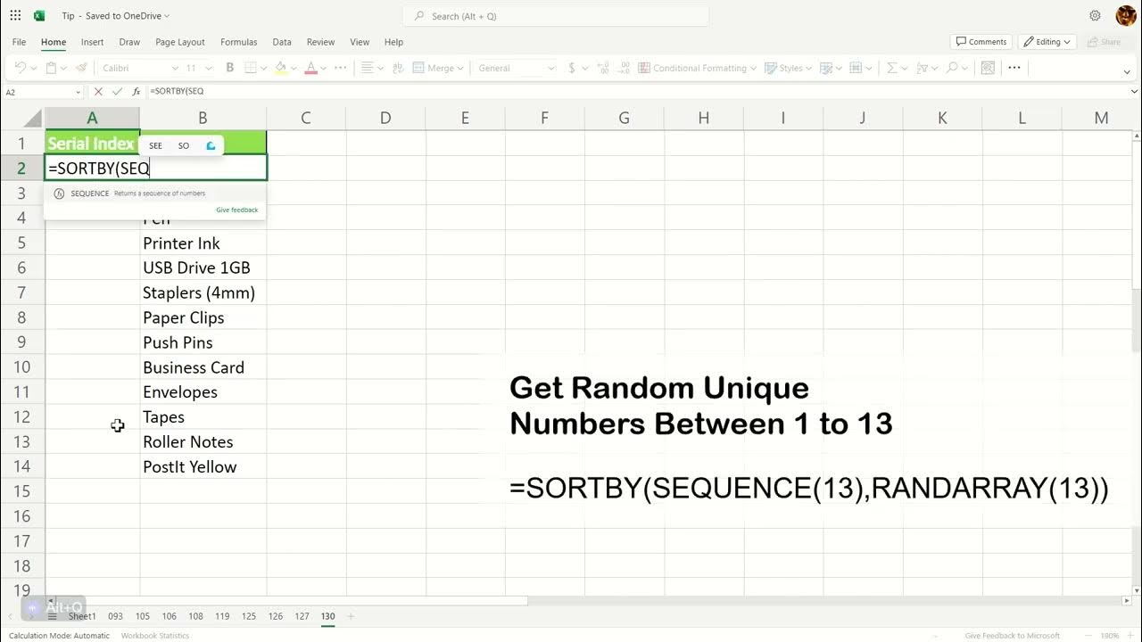 How to Generate Unique Random Numbers in Excel - Excel Tips and Tricks - YouTube