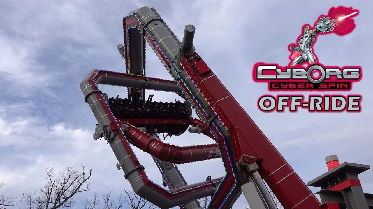 Cyborg Cyber Spin Off-Ride Footage, Six Flags Great Adventure ABC ...