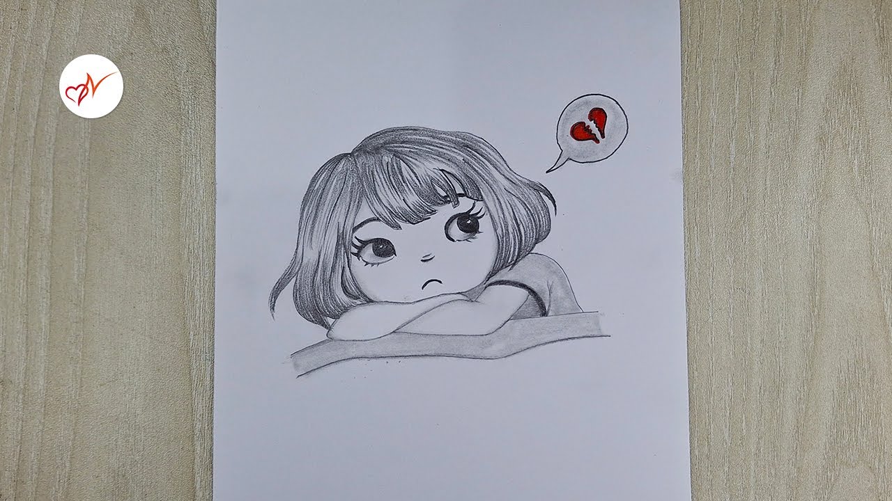 How to Draw a Sad Girl Easy | Pencil Sketch for Beginners | Heartbroken ...