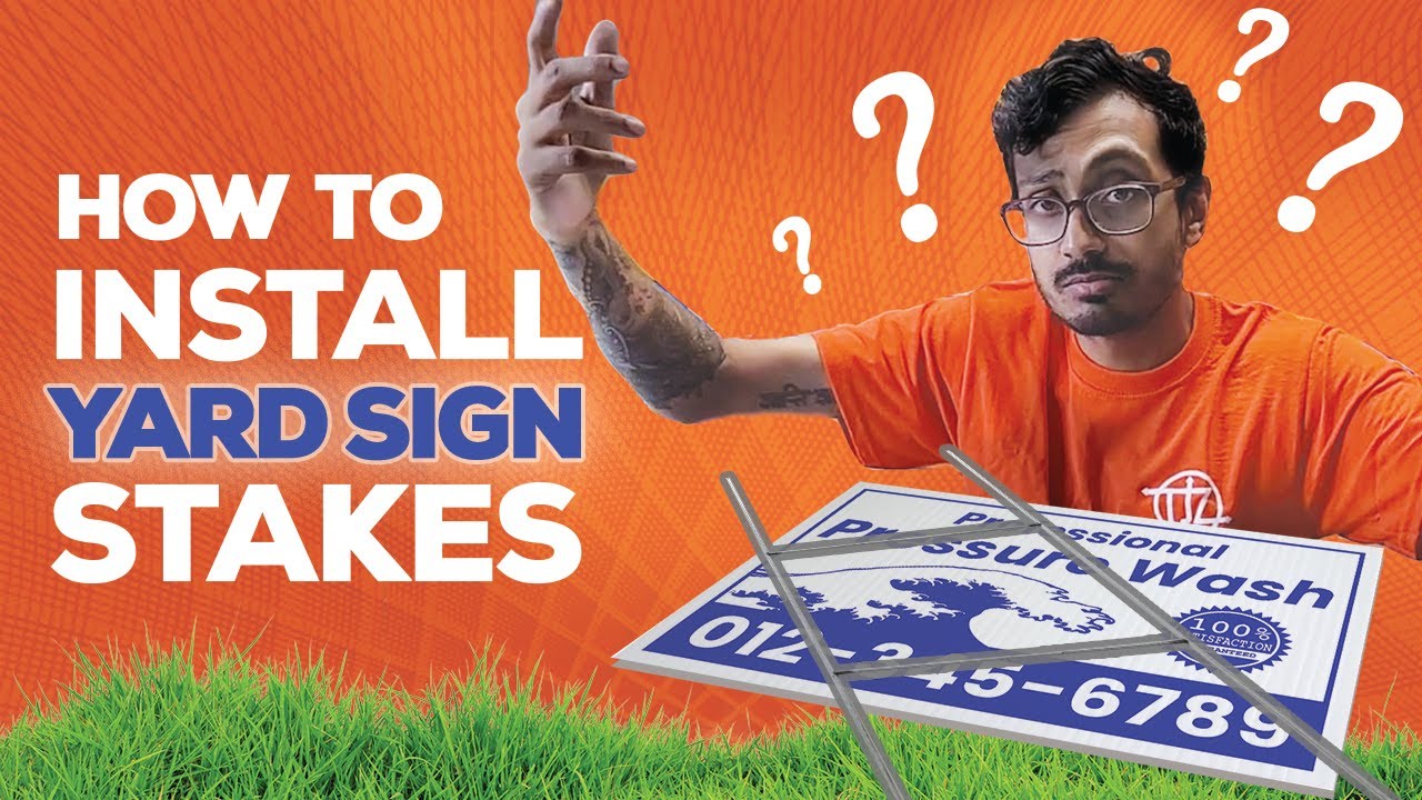 Yard Sign Wire H-Stake Installation | How to insert metal yard sign ...