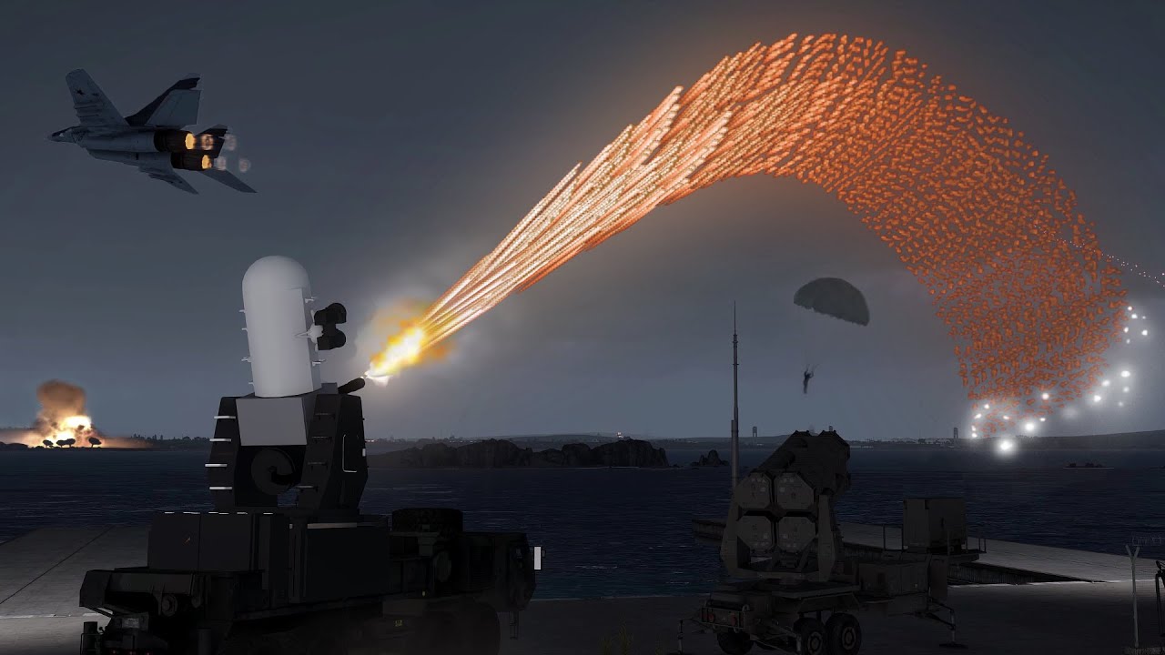 Aircaft Shot Down by Air Defense System - Pilot Ejects - SAM - C-RAM ...