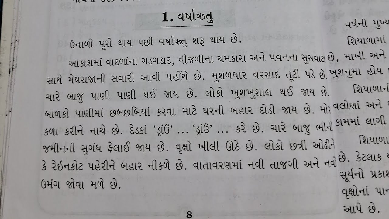વર્ષાઋતુ ગુજરાતી નિબંઘલેખન Varsha Rutu Nibandh in Gujarati - YouTube