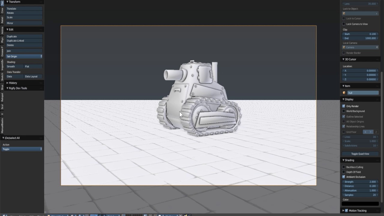 Blender Steampunk Tank treads test animation - YouTube