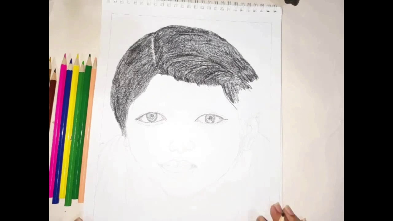 Male face drawing || trying to draw man ||with colored pencil. - YouTube