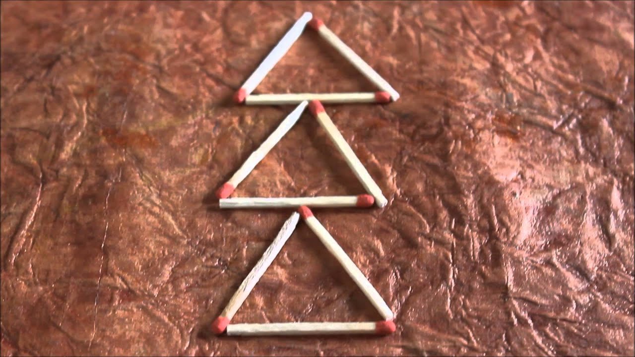 Puzzle 9 With The Match Stick Forming 4 Triangles Bet An Trick Your