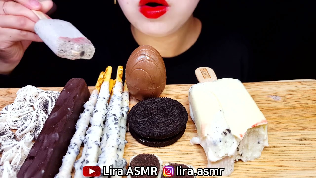 ASMR OREO DESSERT * OREO ICE CREAM, OREO MERINGUE COOKIES, OREO COOKIES ...