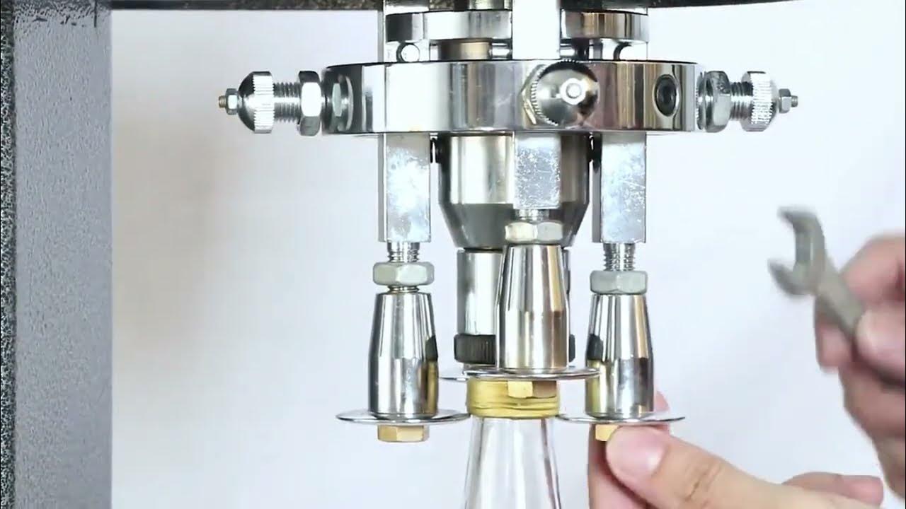 Tutorial how to adjust ROPP aluminum caps bottles sealing capping machine - YouTube