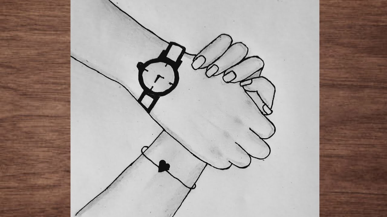 How to Draw Couple Holding Hands | Easy Couple Drawing Tutorial | Hand ...