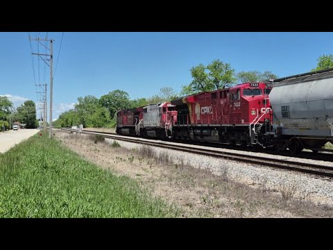 SOO 4448 and CPKC T4 trail 247 in Morton Grove - YouTube
