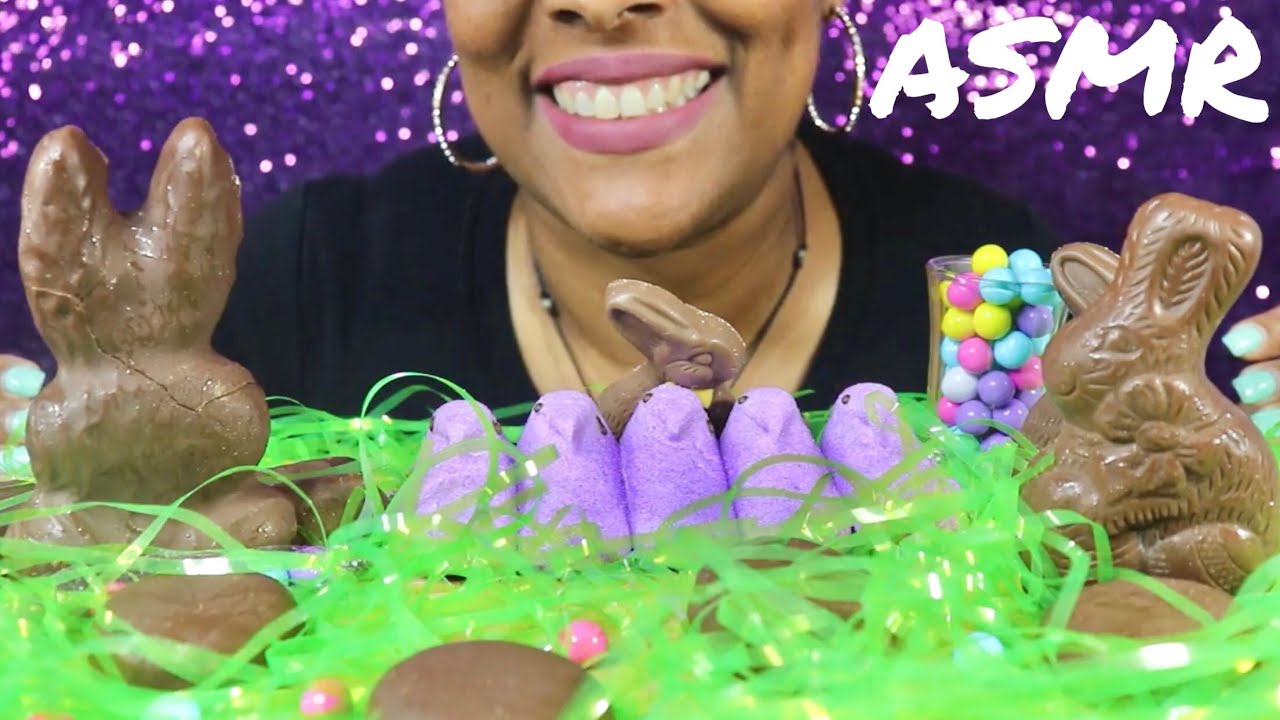 ASMR: HAPPY EASTER *MILK CHOCOLATE BUNNIES AND PEEPS MARSHMALLOWS (NO ...