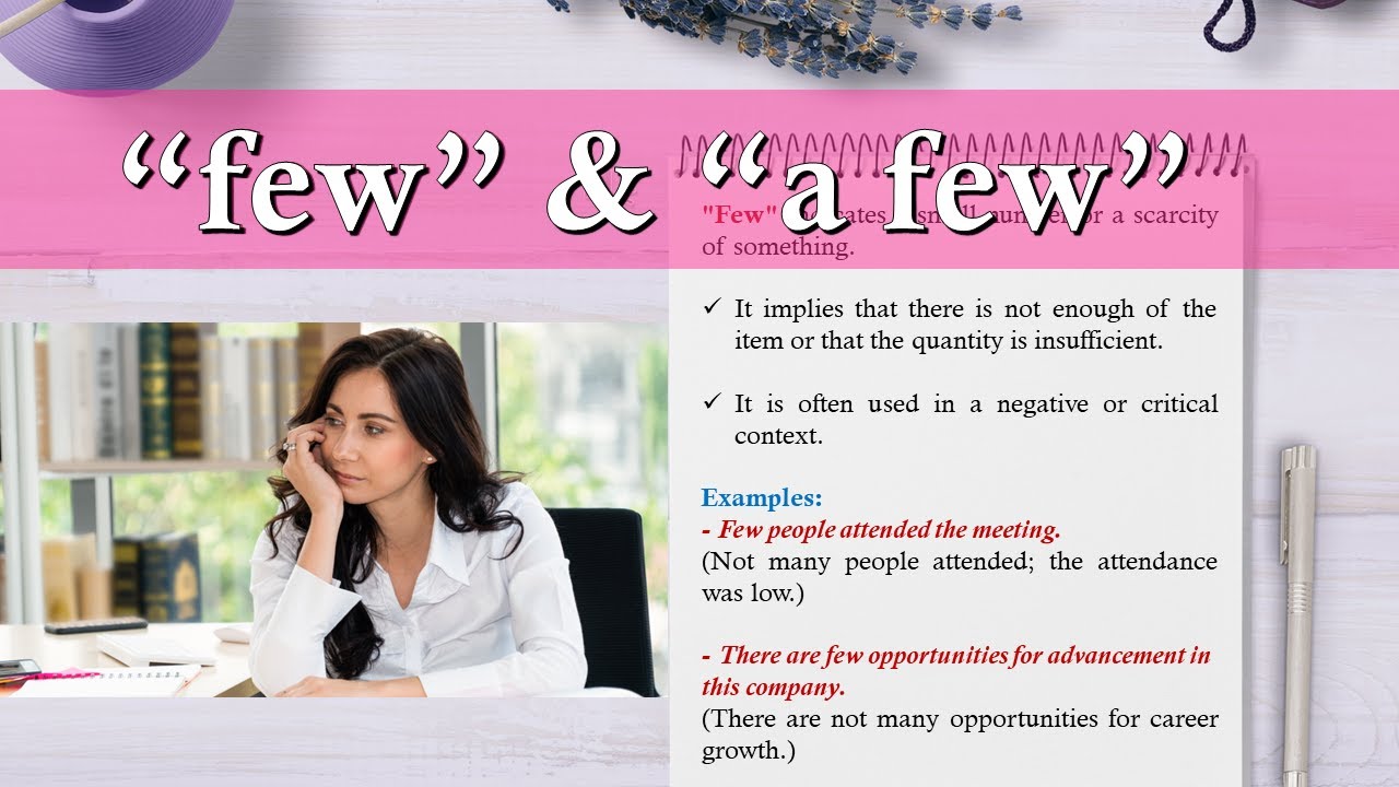 What is the difference between "few" and "a few" in English? - YouTube