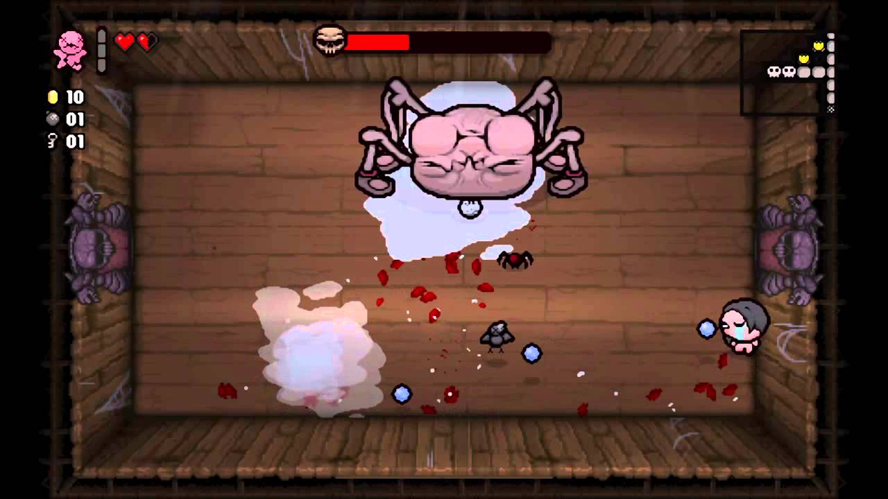 The Binding of Isaac Rebirth: Widow Boss Fight - YouTube