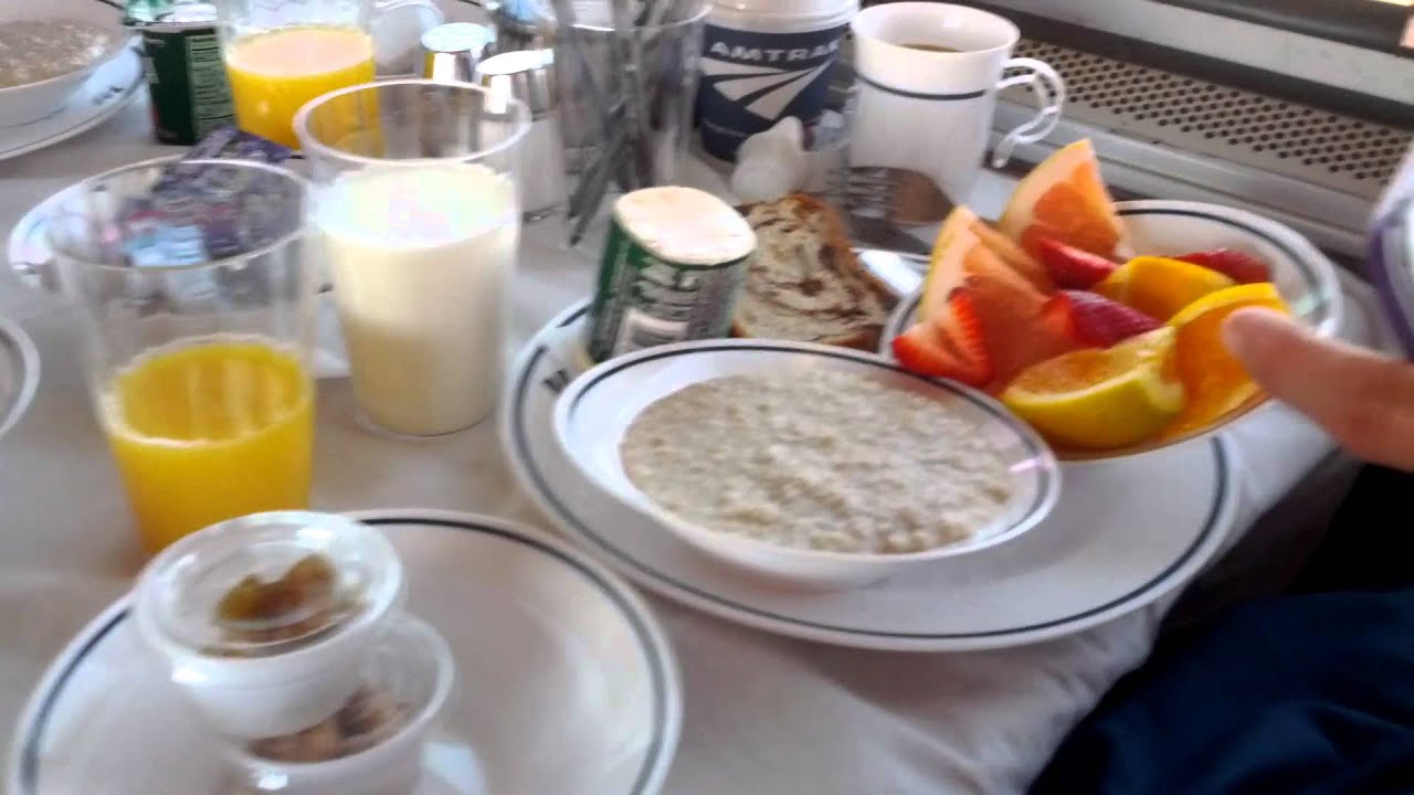 Breakfast aboard the Amtrak. - YouTube