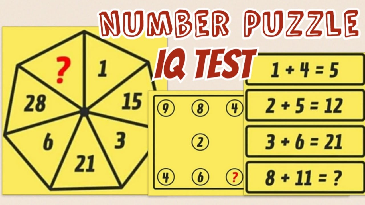 IQ Test: Number Puzzle | 1, 15, 3, 21, 6, 28 | 9, 8, 4, 2, 4, 6, ? | 1 ...