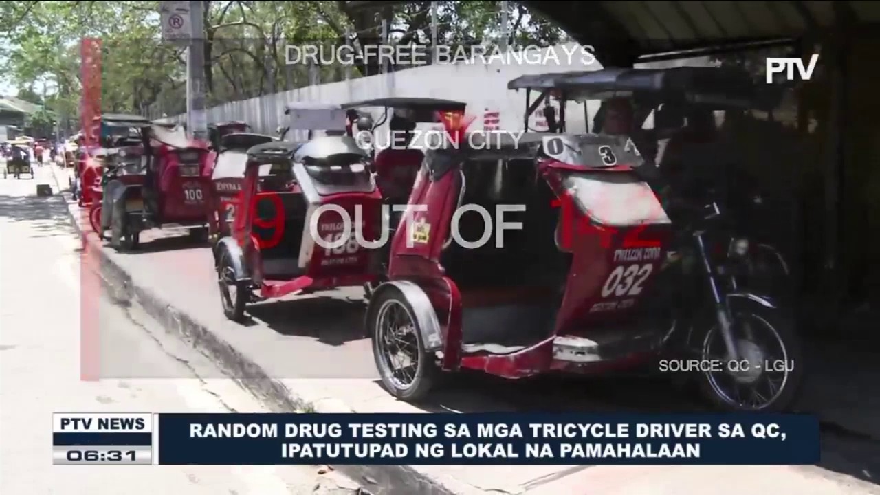 Random drug testing sa mga tricycle driver sa QC, ipatutupad ng lokal ...