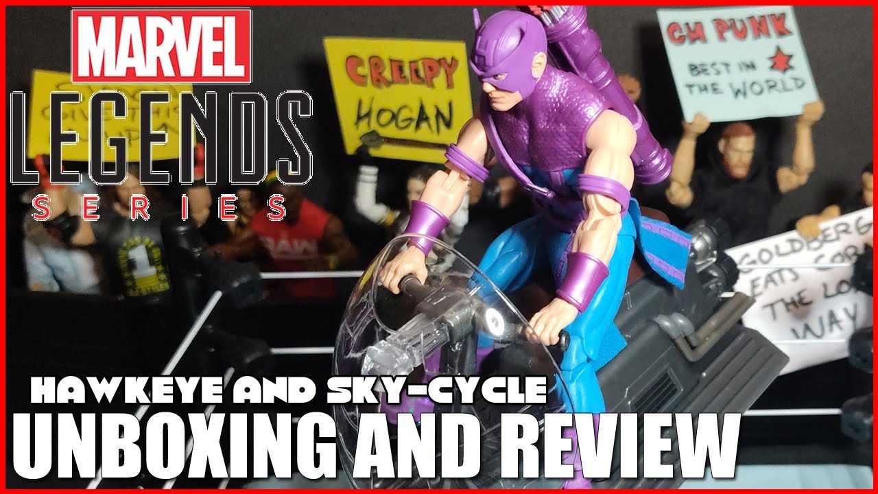 Hawkeye and Sky-Cycle Marvel Legends Action Figure Unboxing and Review ...