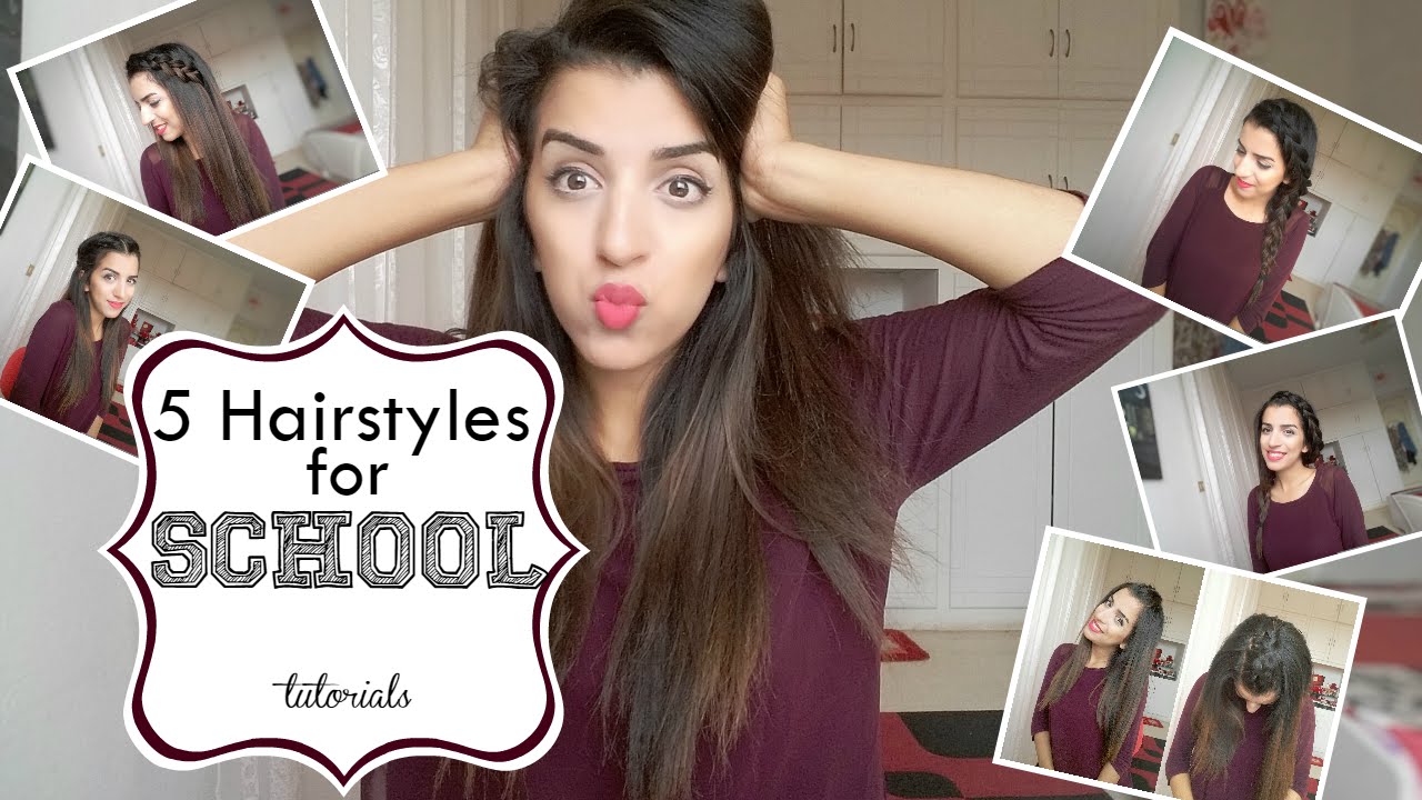 RAYA •• 5 Hairstyles for school - YouTube