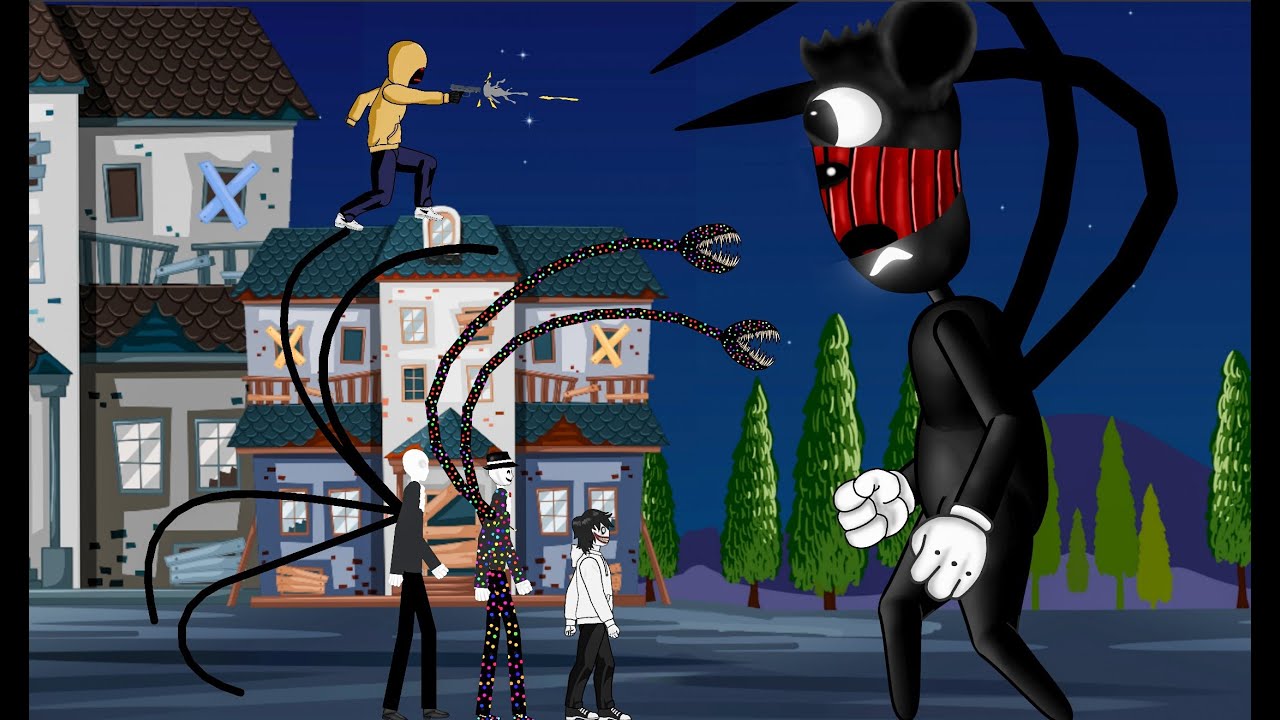 Cartoon Mouse vs SLENDER MAN, SplendorMan, Hoodie, Jeff The Killer ...
