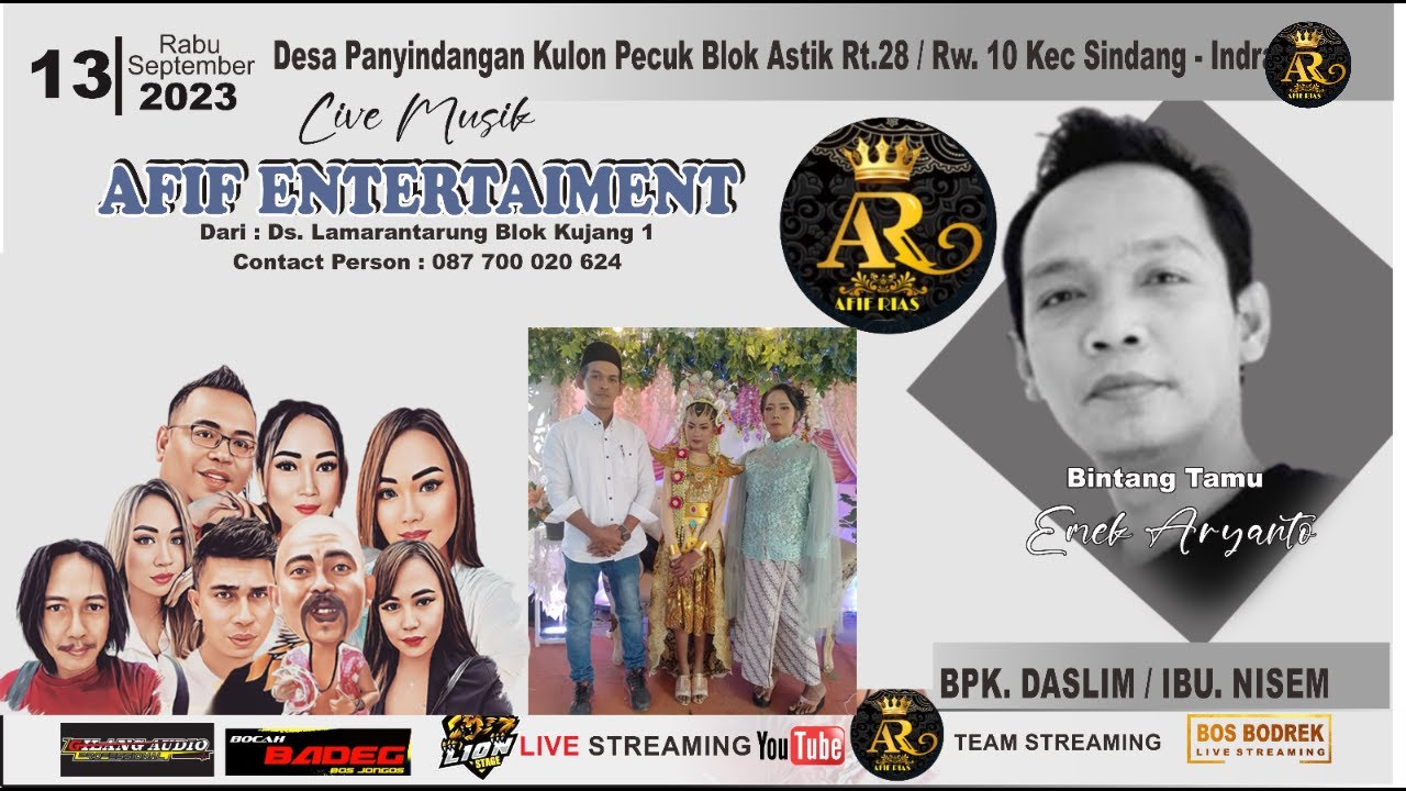 🔴 { LIVE MALAM } AFIF ENTERTAIMENT hajatnya bpk. daslim - ibu.nisem desa panyindangan pecuk ...