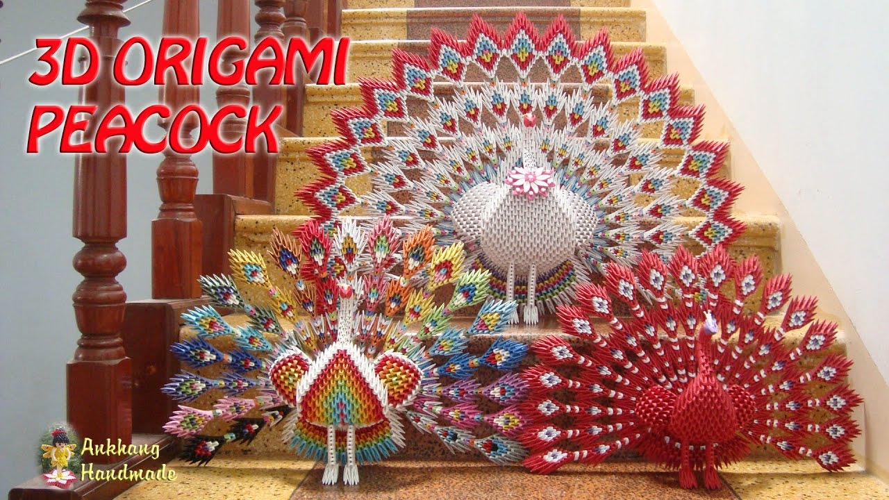 3D ORIGAMI PEACOCK COLLECTION | PAPER PEACOCK COLLECTION - YouTube