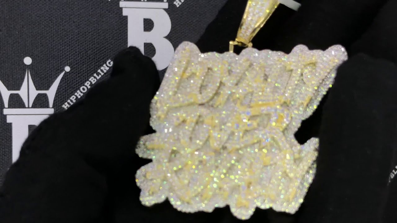 Bling Bling Loyalty Over Royalty VVS CZ Hip Hop Iced Out Pendant | Gold ...