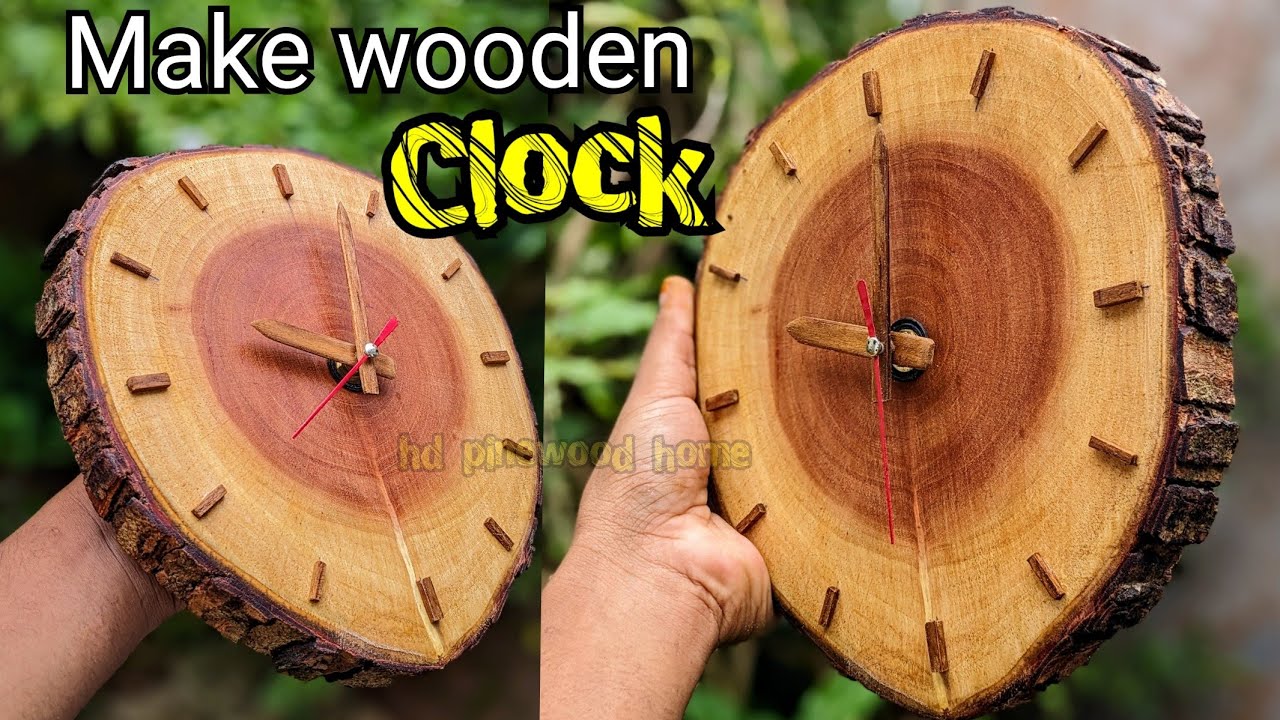 make wooden clock 🕚 - YouTube