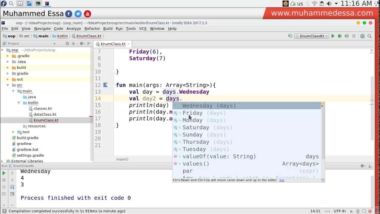 35 Kotlin Advance Enum Class OOP - YouTube
